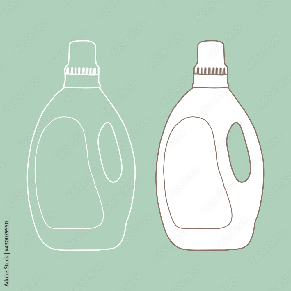 Plastic bottle of washing liquid mockup. Vector illustration of package ...