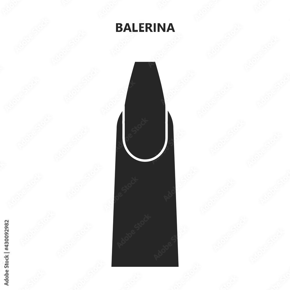 Nail shape vector black icon. Vector illustration nail shape on white ...