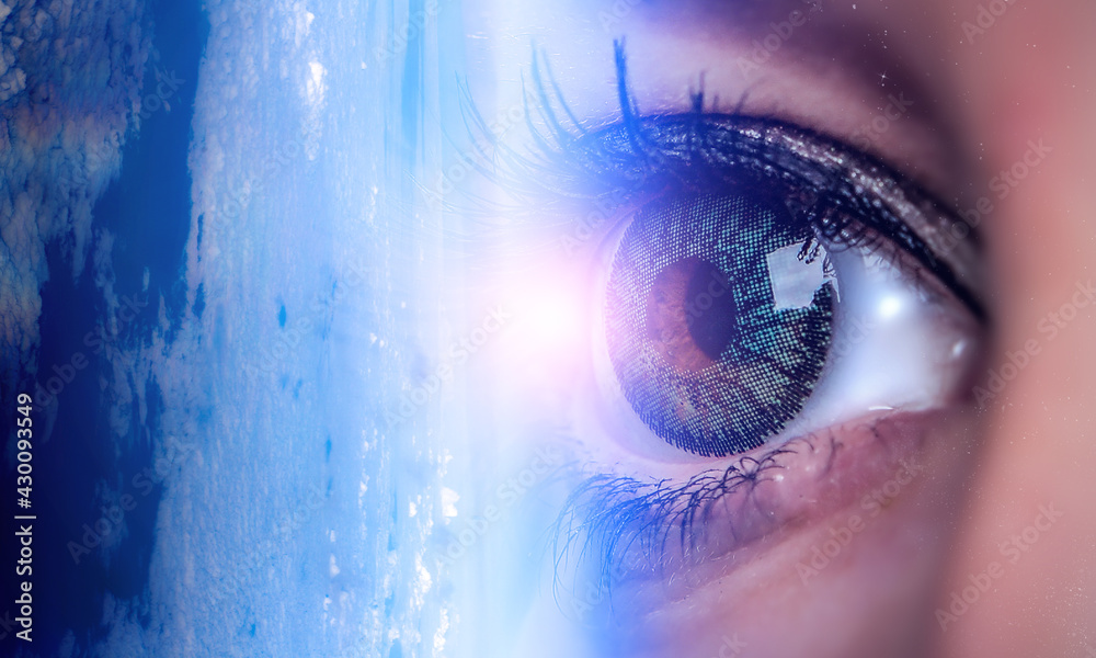 Human eye and space. Elements of this image furnished by NASA. Stock ...