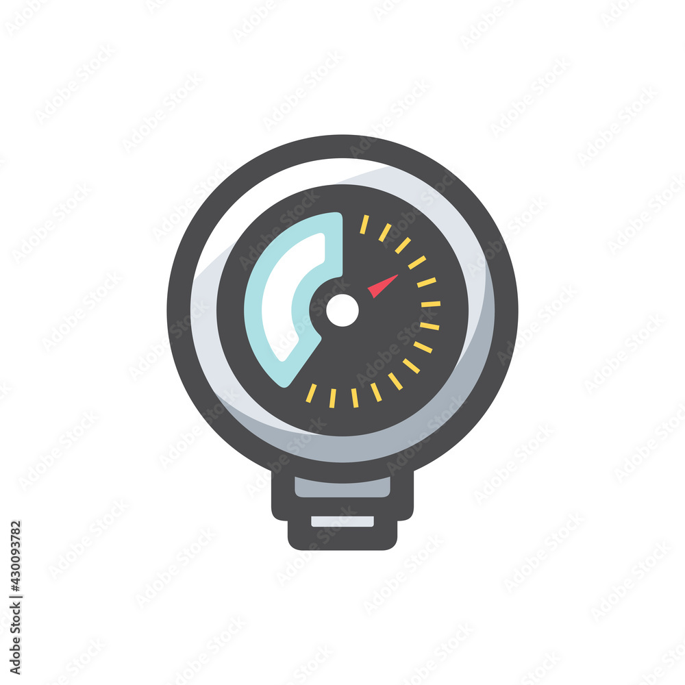 Pressure Gauge equipment Vector icon Cartoon illustration Stock Vector ...