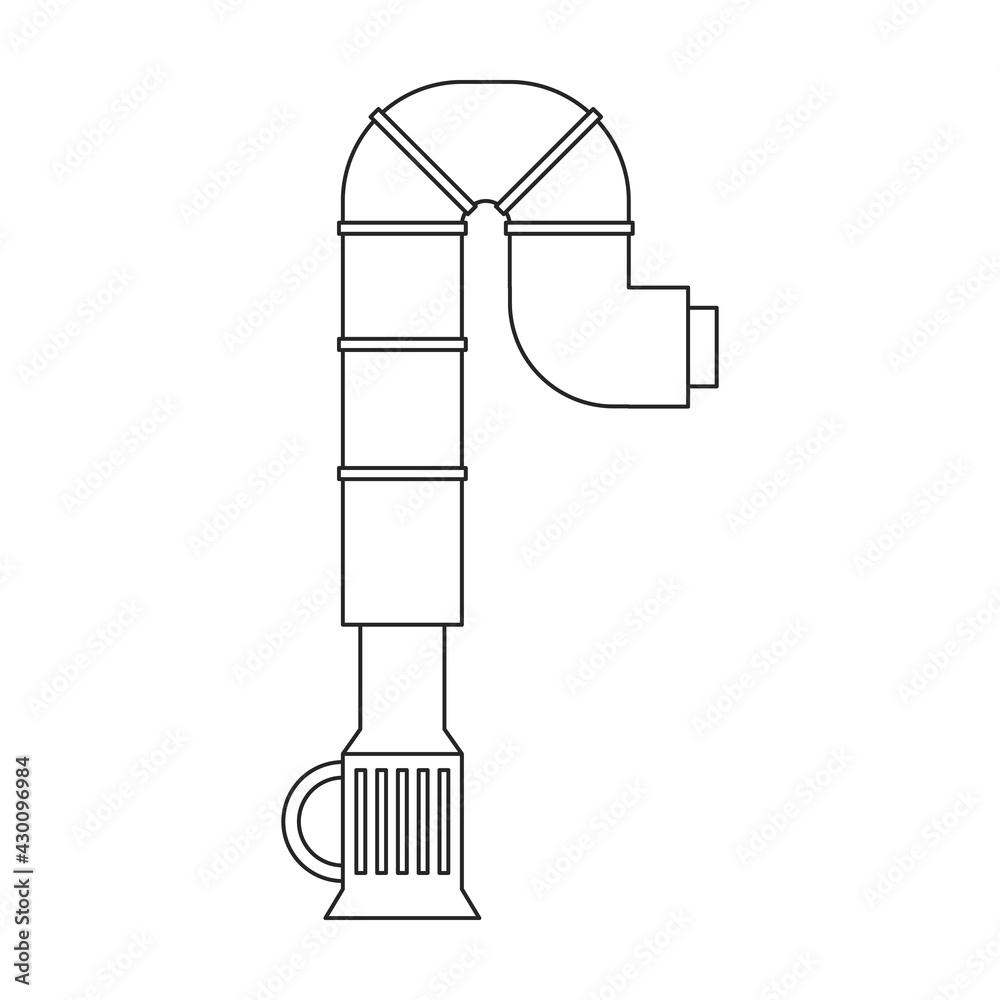 Air system vector outline icon. Vector illustration system ventilation ...