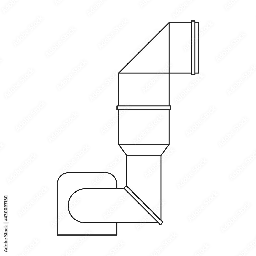 Air system vector outline icon. Vector illustration system ventilation ...