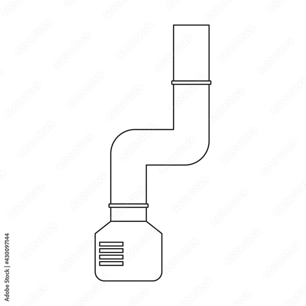 Air system vector outline icon. Vector illustration system ventilation ...