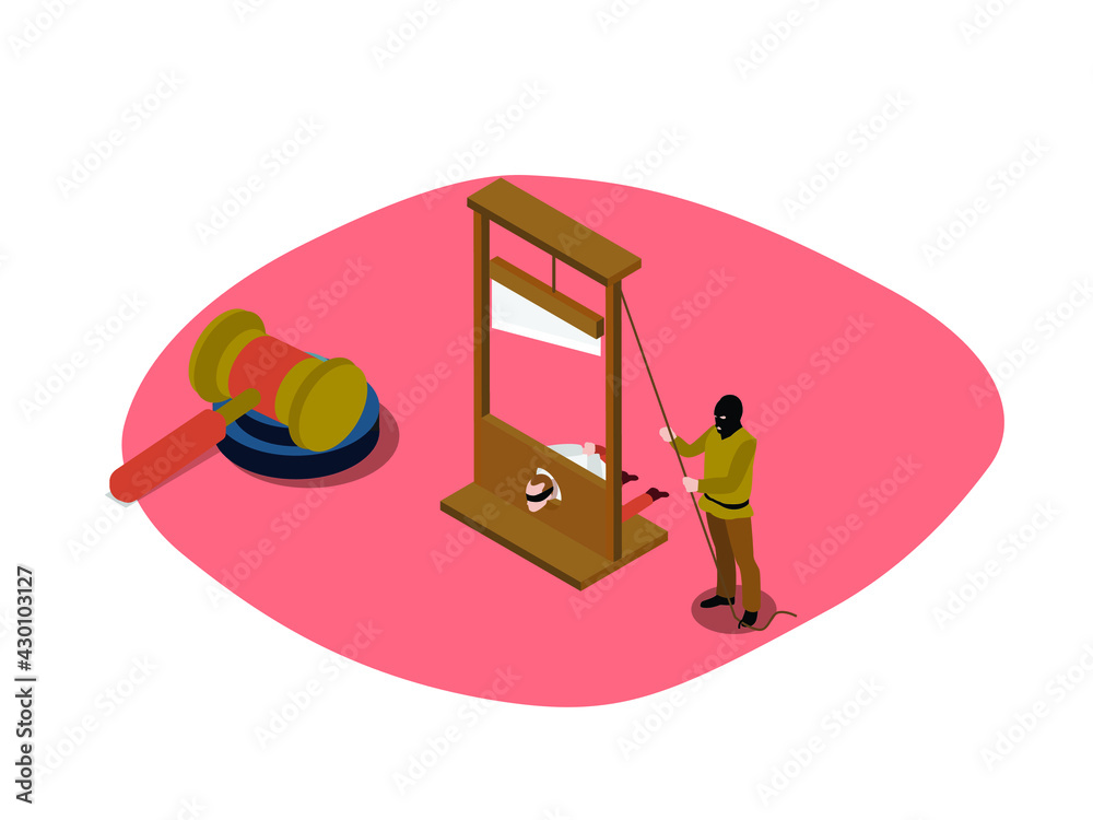 Medieval death penalty vector concept. Medieval executioner using a ...