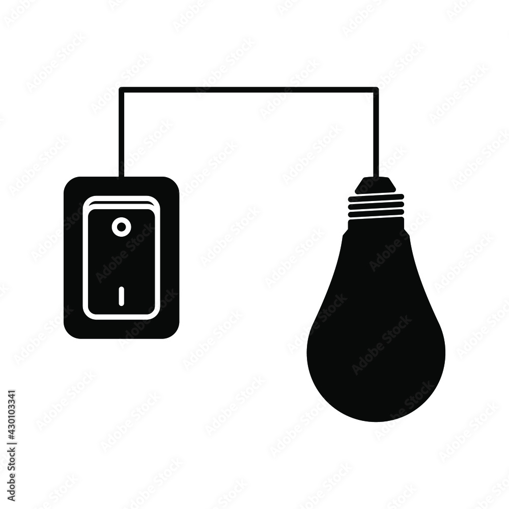 switch and light bulb icon. switch installation icon. Electrical panel ...