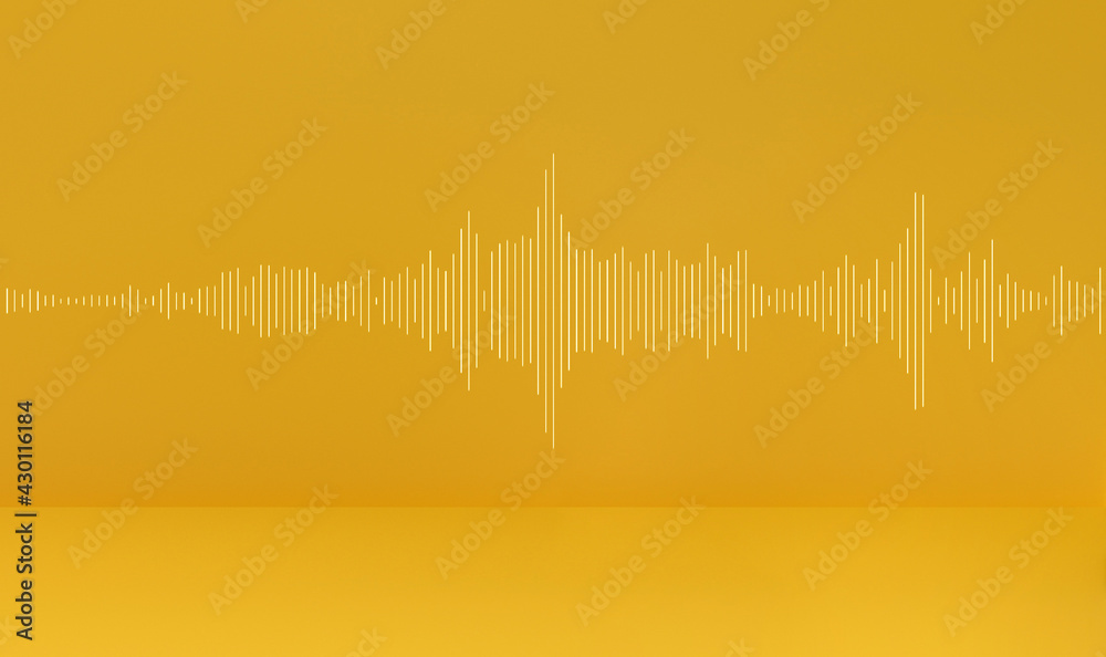 Sound wave on a yellow studio background. Stock Photo | Adobe Stock