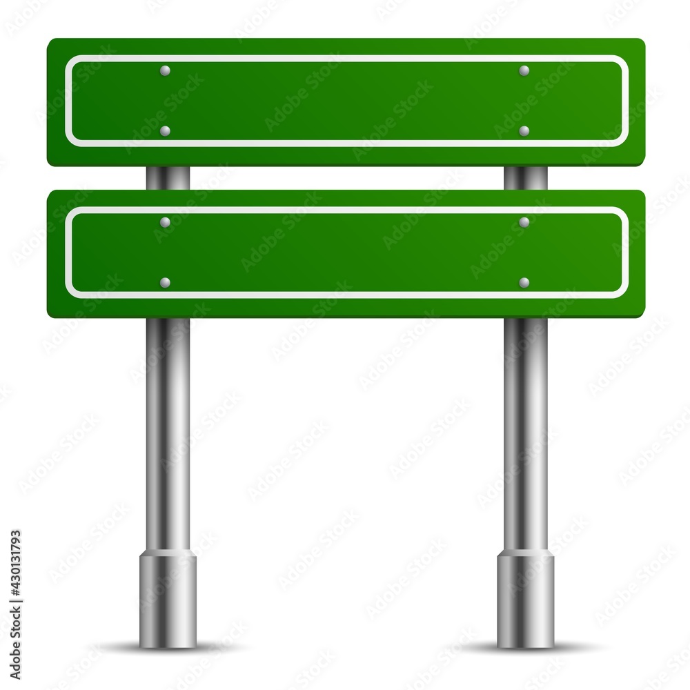 Traffic green sign. Board road text panel, location street way signage ...