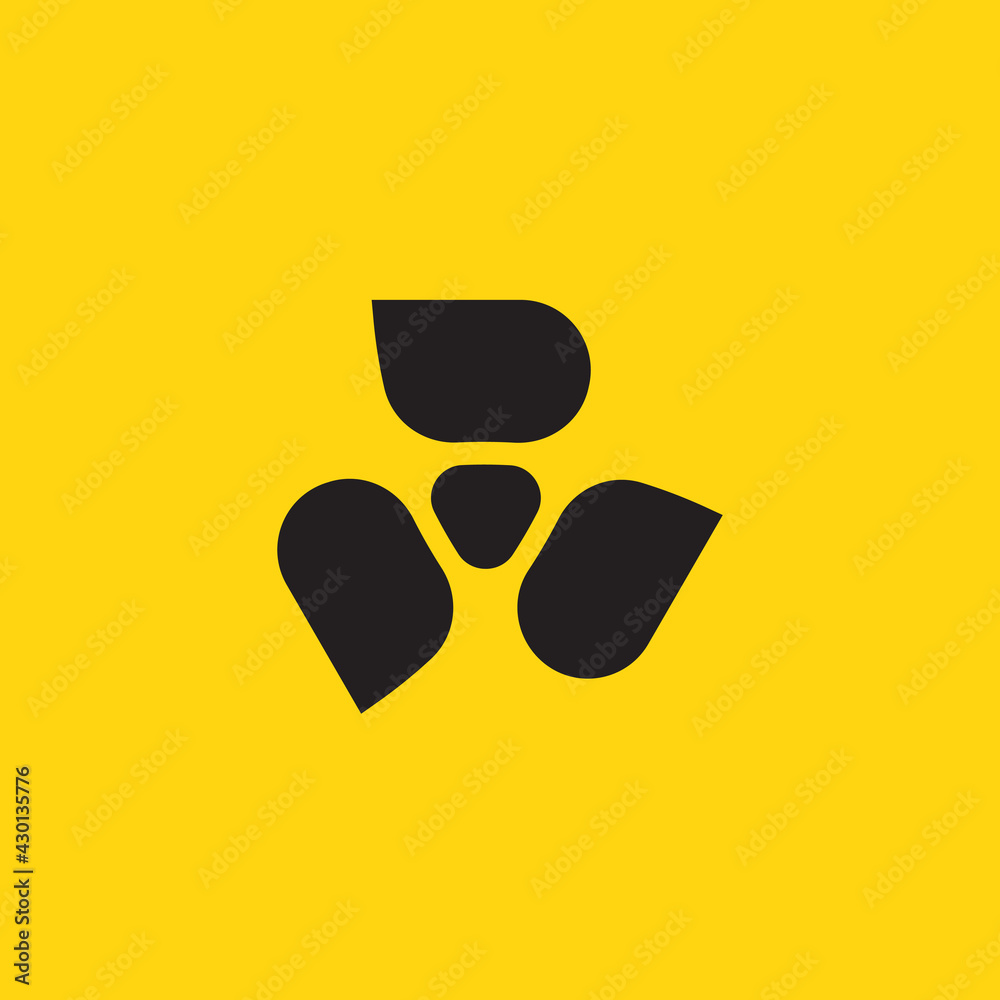 Abstract radiation symbol, atomic reactor energy logo, pictogram for ...