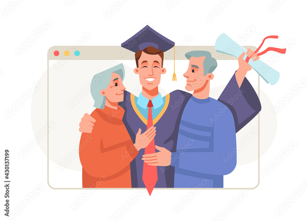 Graduation ceremony online, master or bachelor students get ...