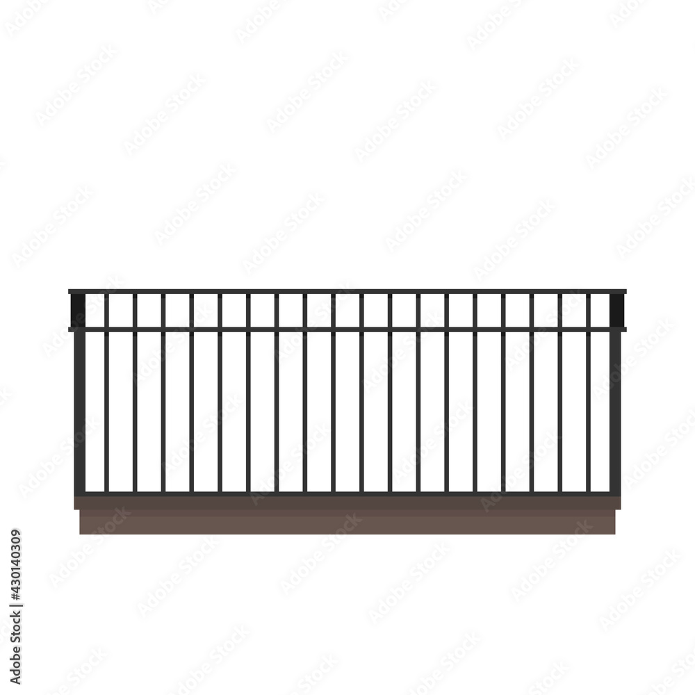 Railing vector. railing on white background. wallpaper. free space for ...