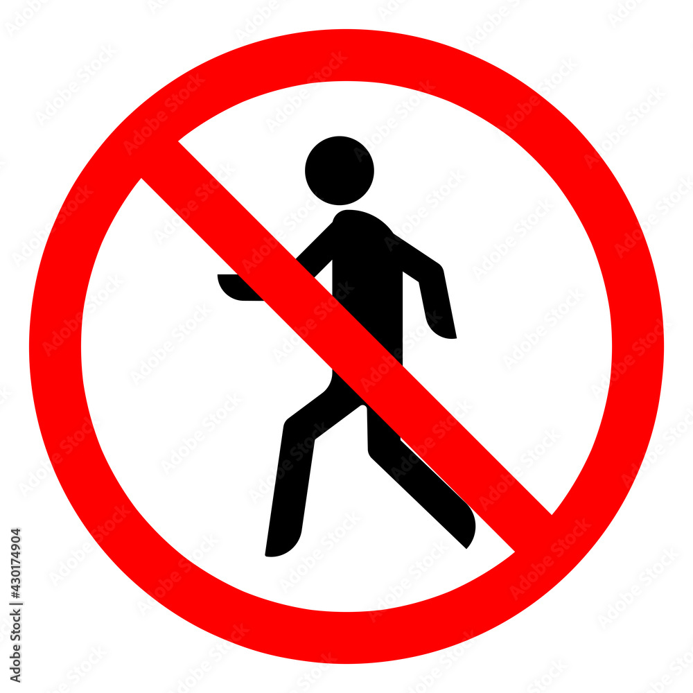 no entry sign, No access for pedestrians prohibition sign. Vector ESP10 ...