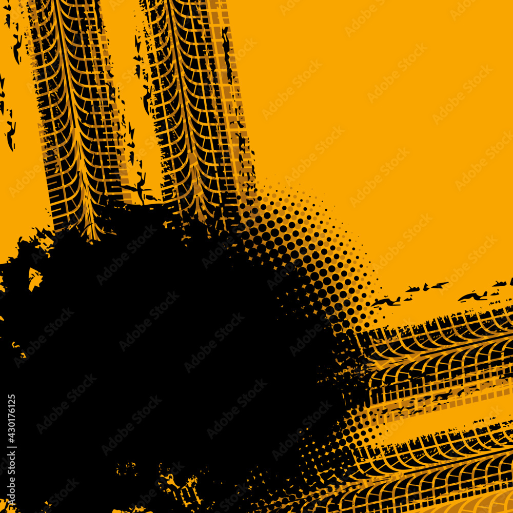 Car tire rubber marks vector background. Motorsport or transport ...