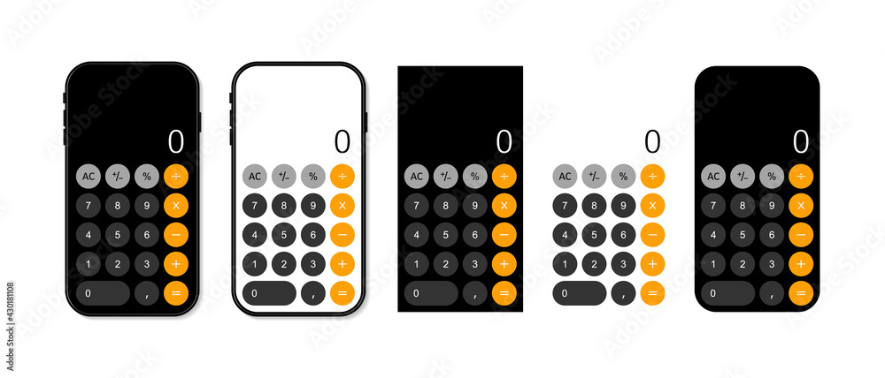 Calculator in mobile phone. App for calculate with interface in ...