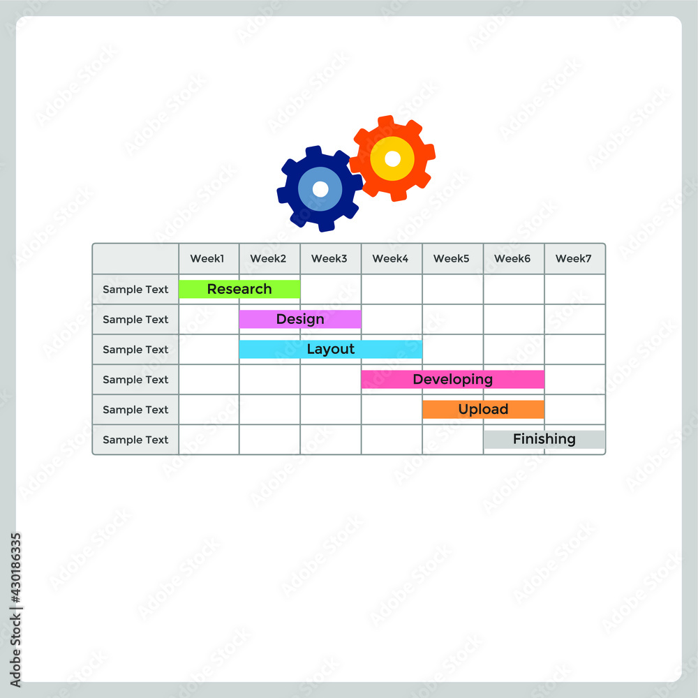 Vector illustration for Gantt Chart EPS10 Stock Vector | Adobe Stock