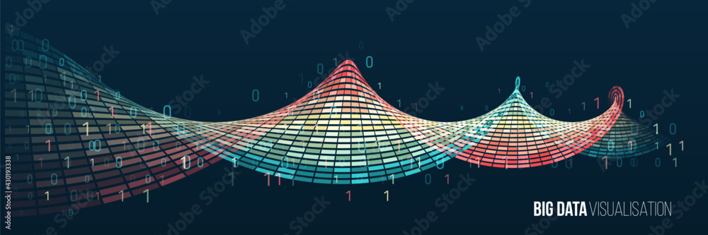 Sorting data. Vector technology background. Big data visualization ...