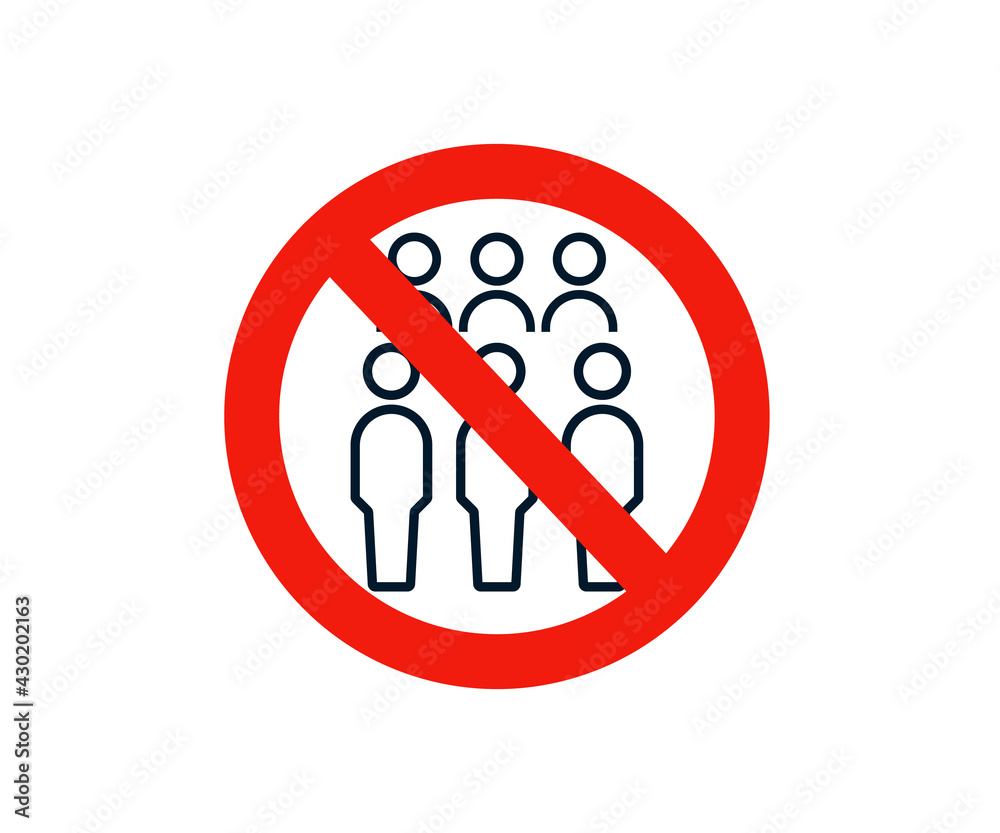 Avoid crowded places stop sign icon. Clipart image isolated on white ...