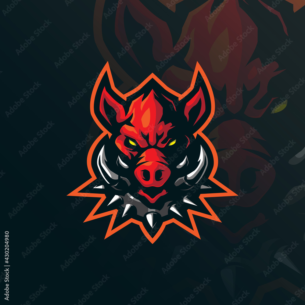 Boar mascot logo design vector with modern illustration concept style ...