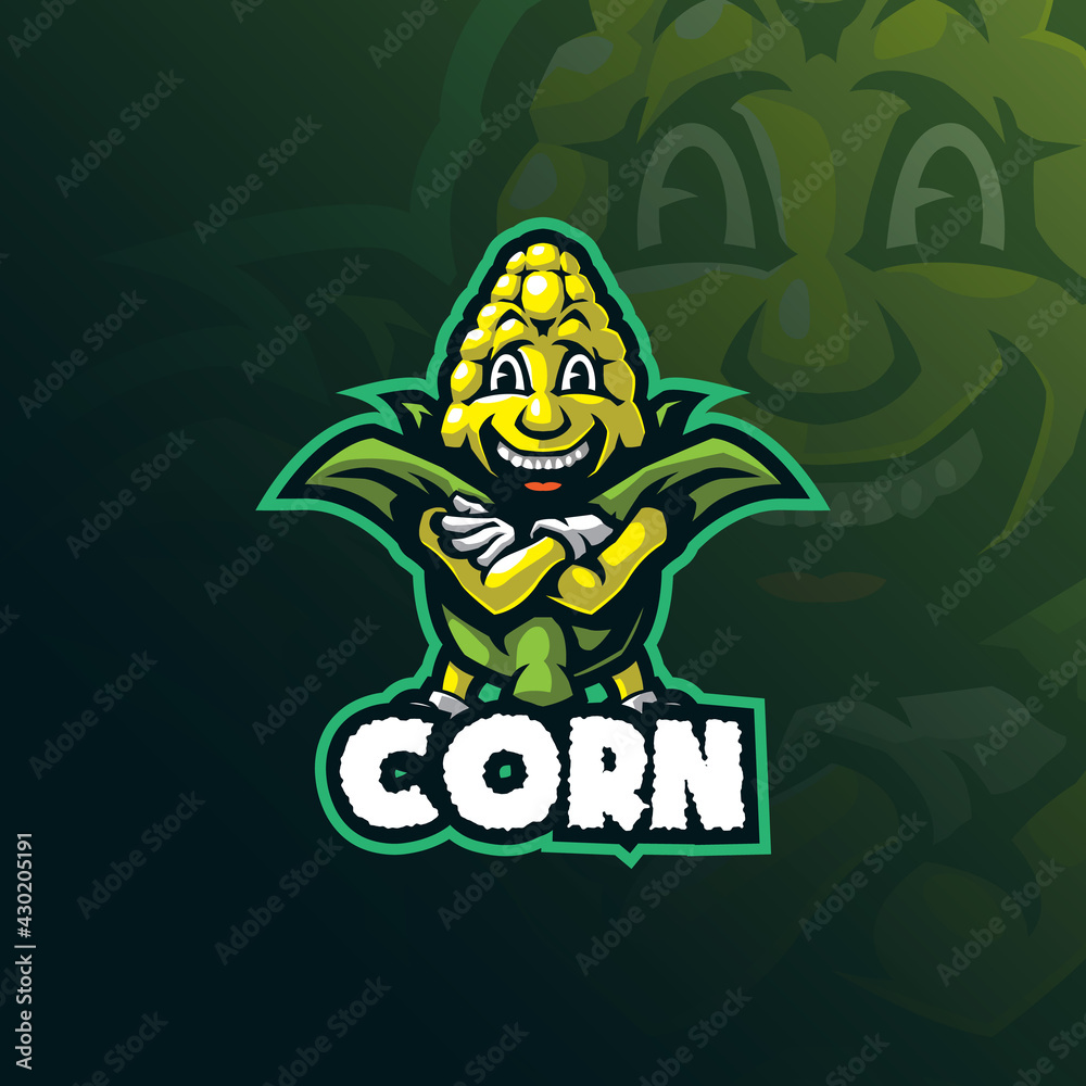 Corn mascot logo design vector with modern illustration concept style ...