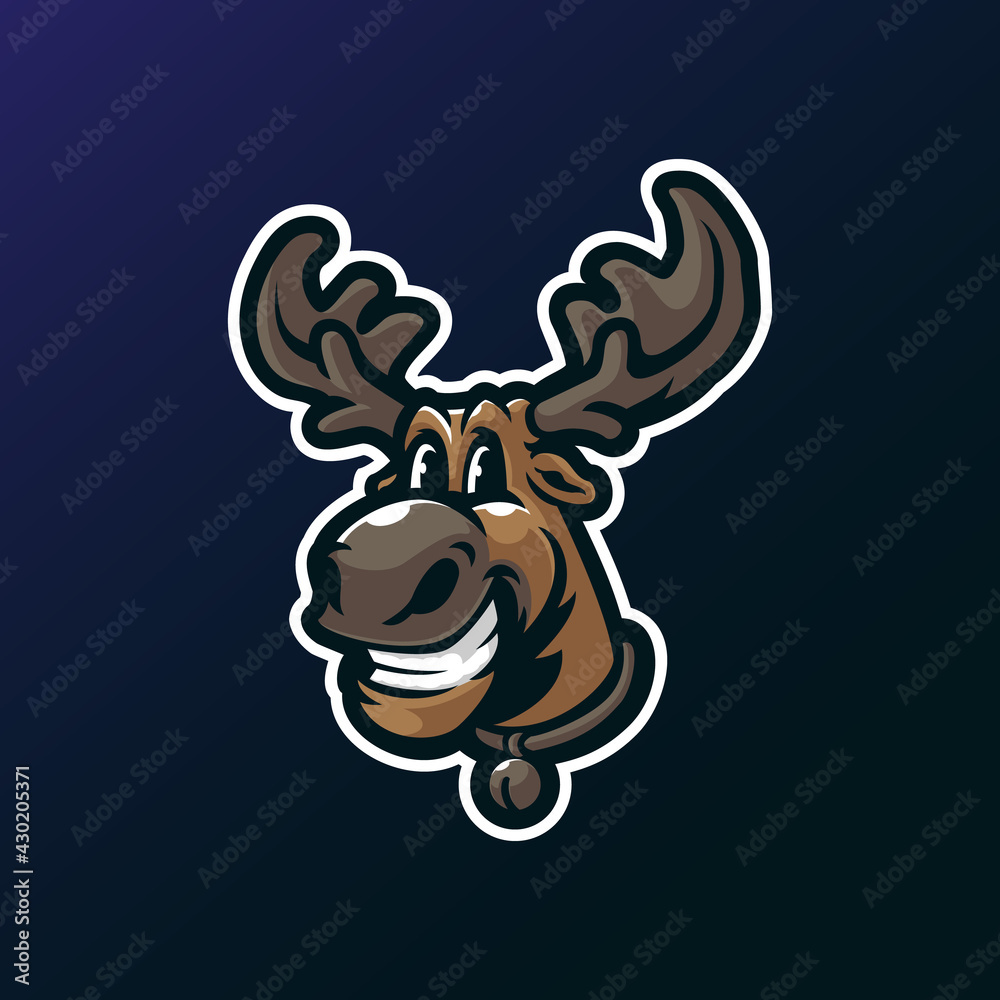 Moose mascot logo design vector with modern illustration concept style ...