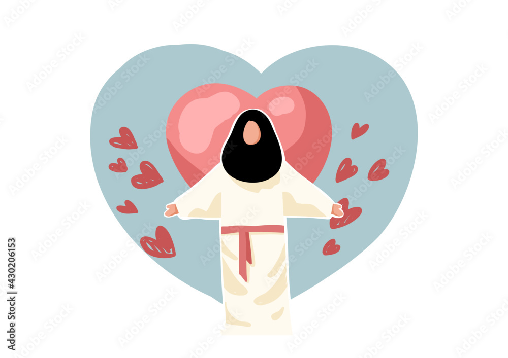 Cartoon jesus with heart vector can be used for design and media. Stock ...