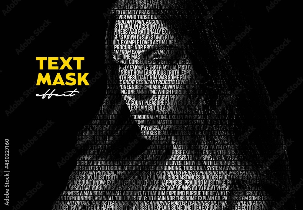Cut Out Text Portrait Photo Effect Mockup Stock Template | Adobe Stock