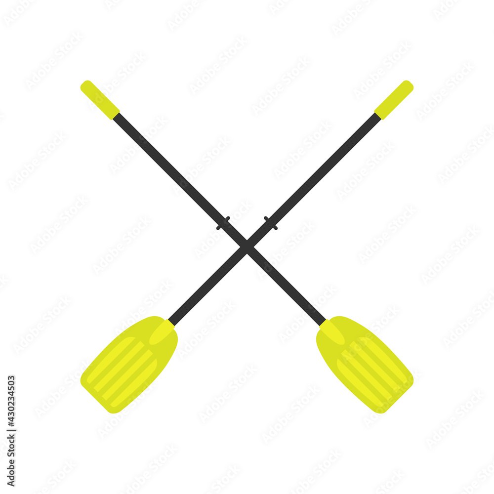 Boat paddles icon. Colored silhouette. Side view. Vector simple flat ...
