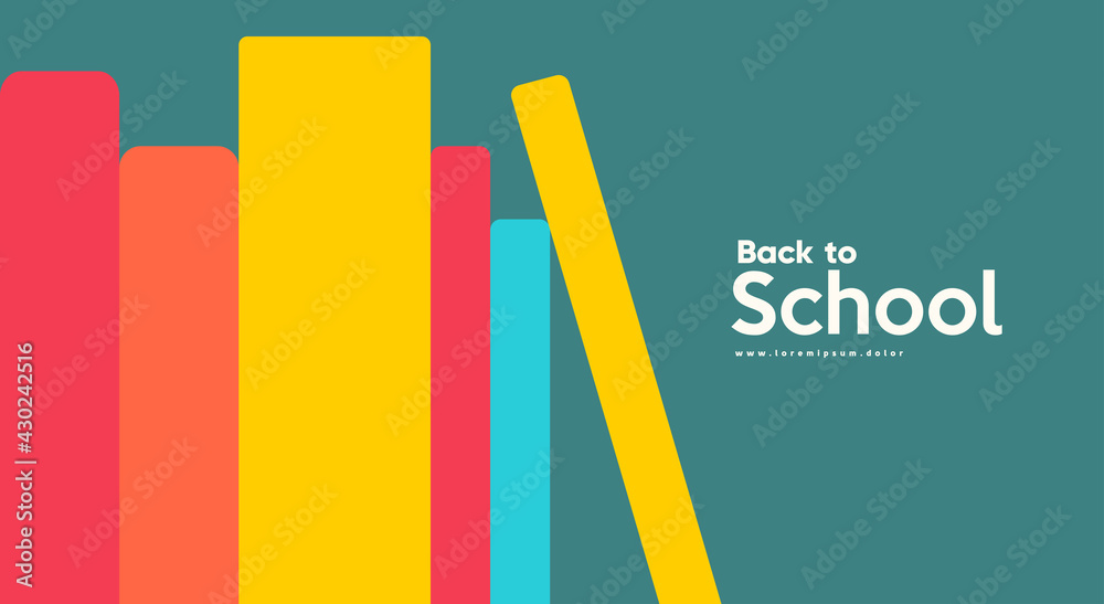 School backgrounds. Stack of books. Vector flat illustration. Back to ...