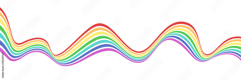 Abstract element with wavy, curved rainbow lines. Vector illustration ...