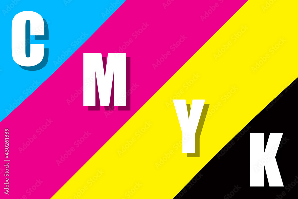 CMYK Stripes as an abstract background design representing cyan ...