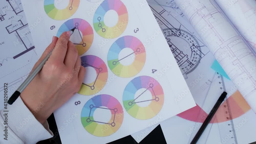 Hand using palette of colors Architecture plan of the house, designs ...