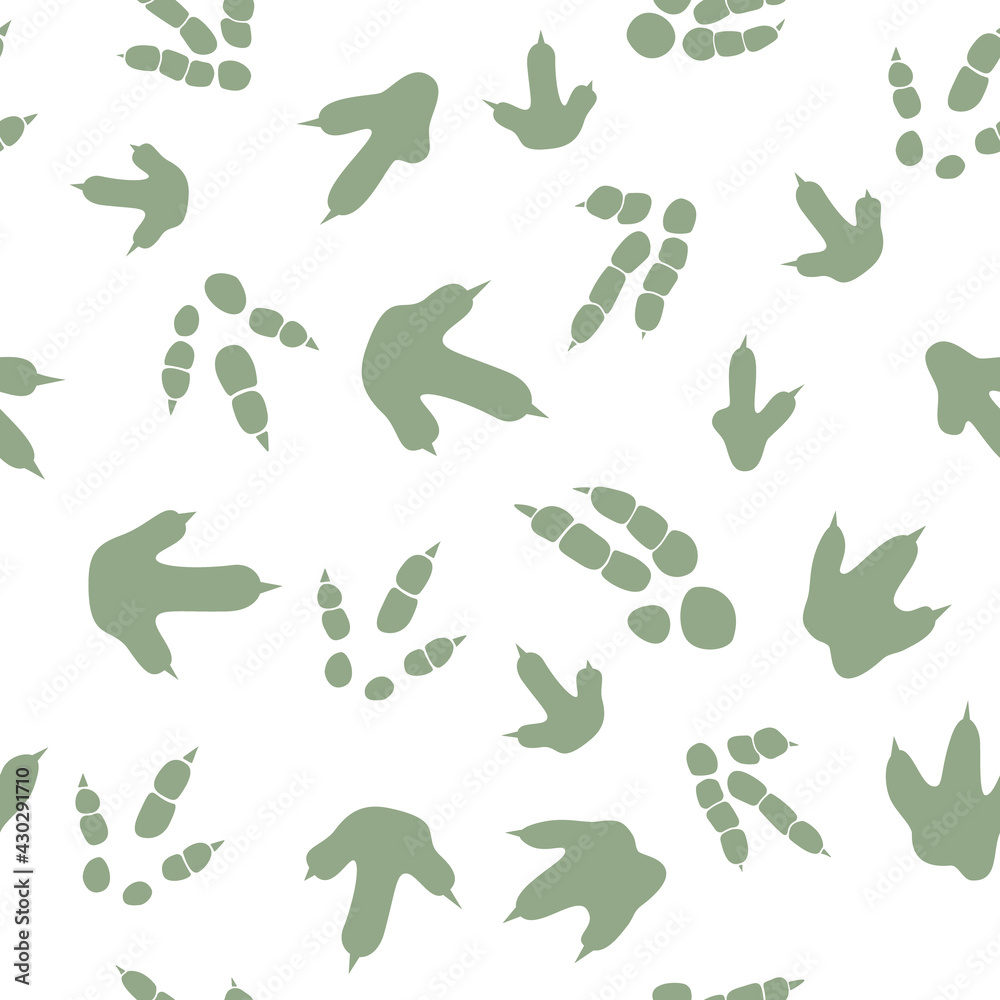 Dinosaur footprint tracks. Minimal color seamless pattern. Background ...