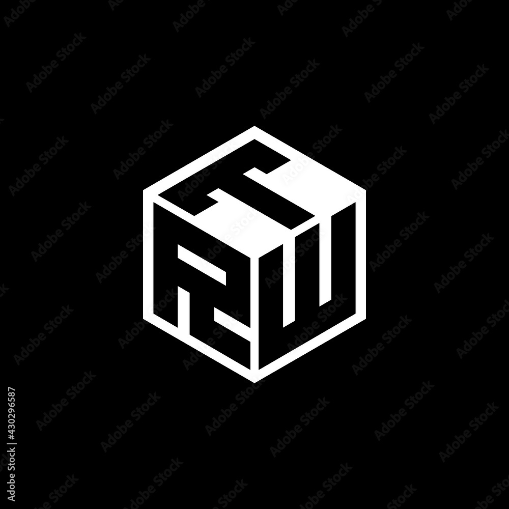 RWT letter logo design with black background in illustrator, vector ...