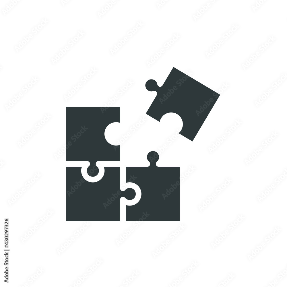Puzzle glyph icon. Simple solid style. Jigsaw symbol, pictogram, single ...