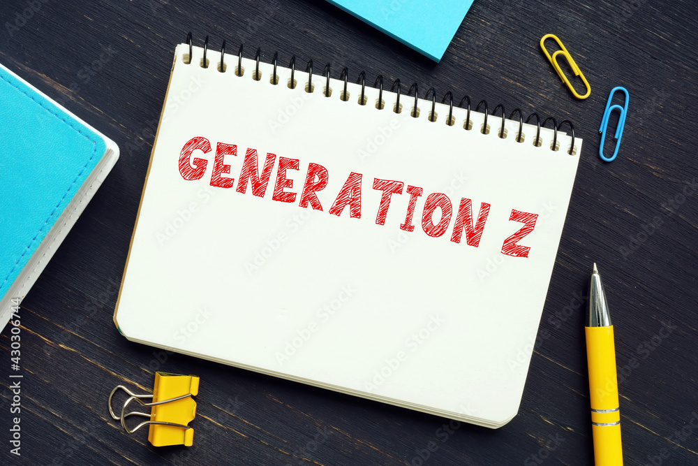 Financial concept about GENERATION Z with inscription on the sheet. Gen ...
