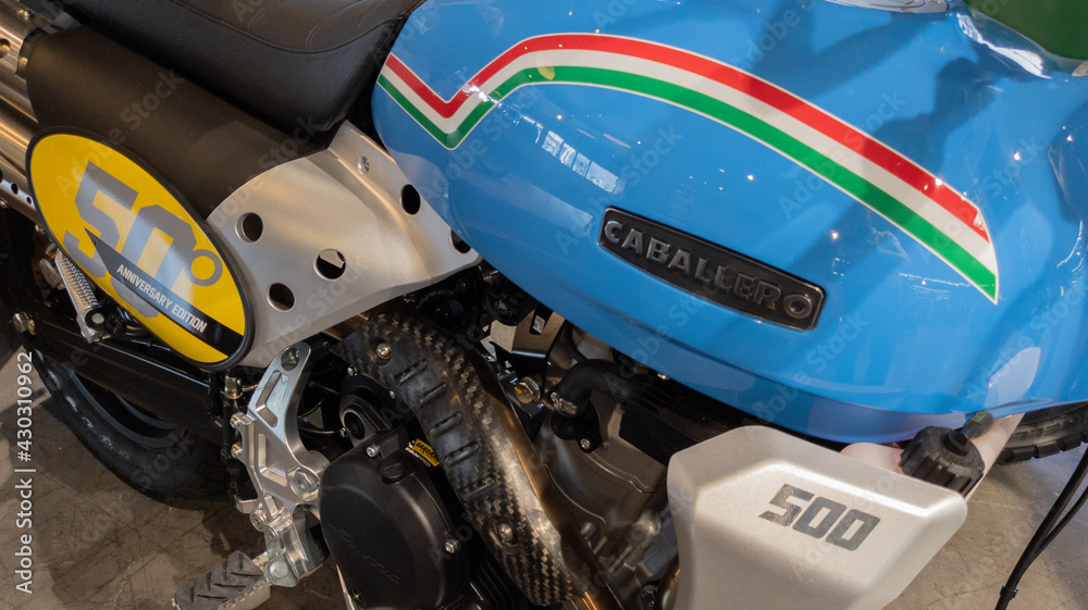 Caballero 500 anniversary limited edition motorcycle text brand on tank ...