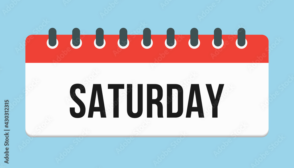 Vector icon page calendar, day of the week Saturday Stock Vector ...