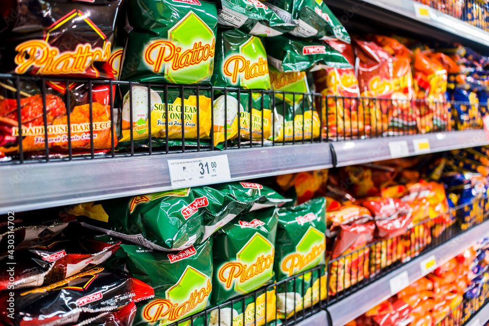 Manila, Philippines - July 2020: Piattos, a popular Philippine brand of ...