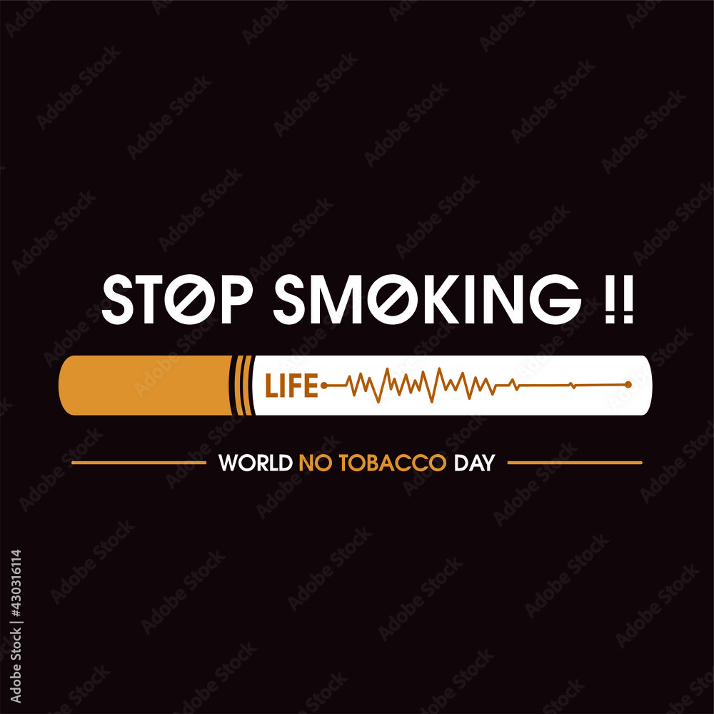 World no tabacco day, May 31. the concept of quitting smoking for a day ...