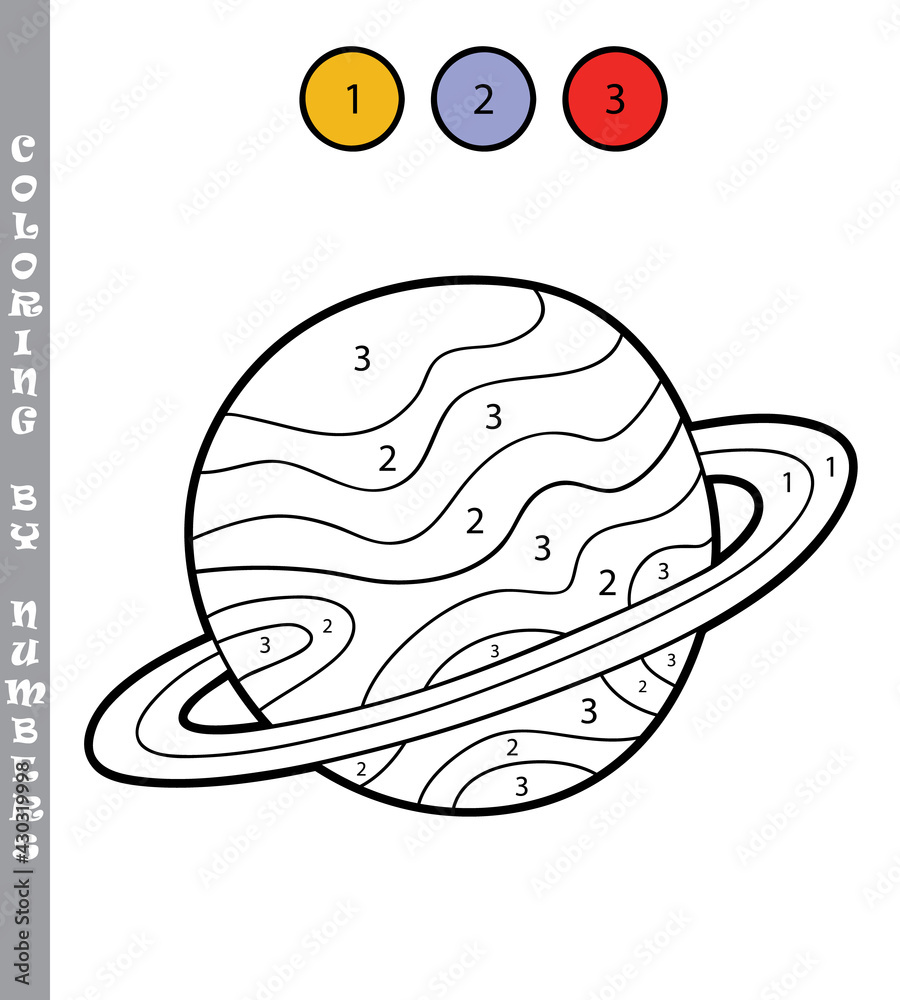 funny coloring by numbers coloring educational game. Vector ...