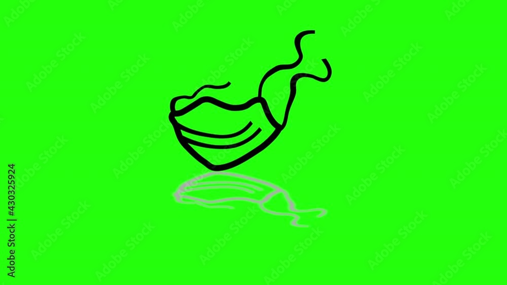 Coronavirus infection prevention mask drawing animation with floor ...