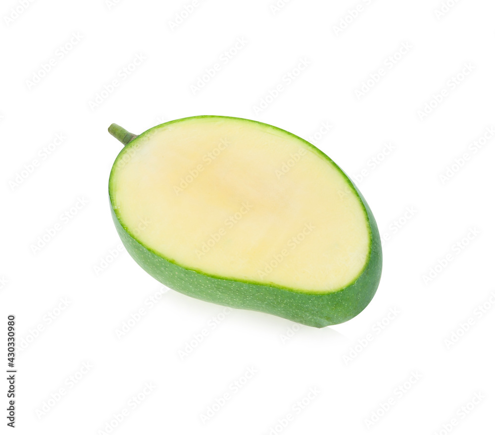 green mango isolated on white background Stock Photo | Adobe Stock