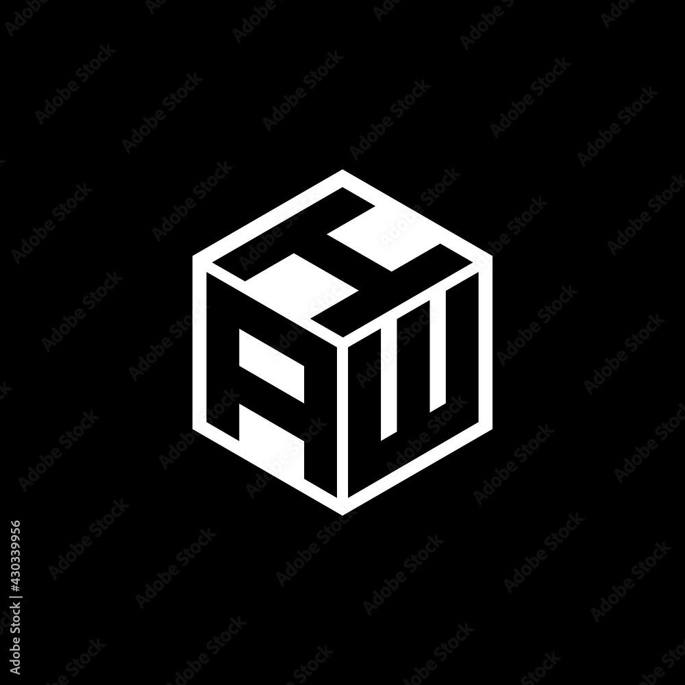 AWI letter logo design with black background in illustrator, vector ...