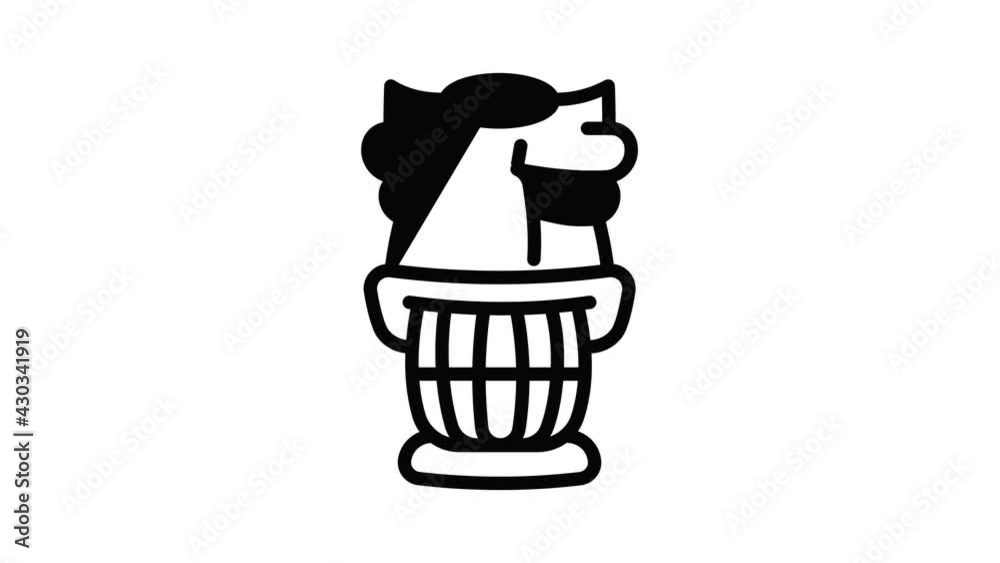 Statue idol icon animation outline best object on white background ...