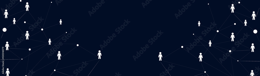 Human Connections on the dark blue background Stock Illustration ...