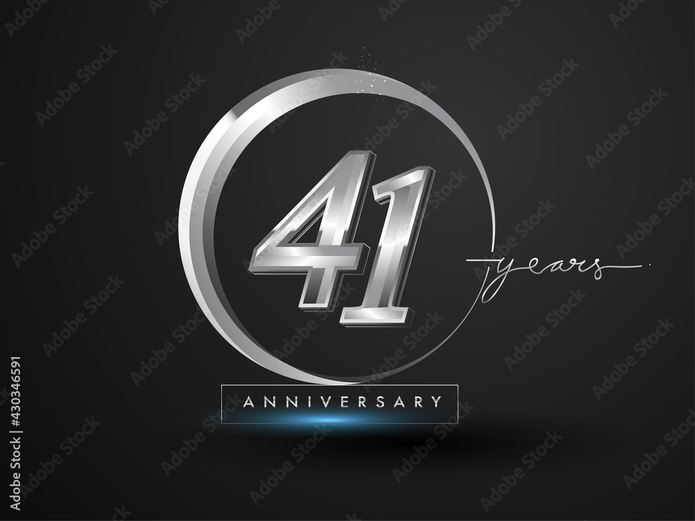 41 Years Anniversary Celebration. Anniversary logo with ring and ...