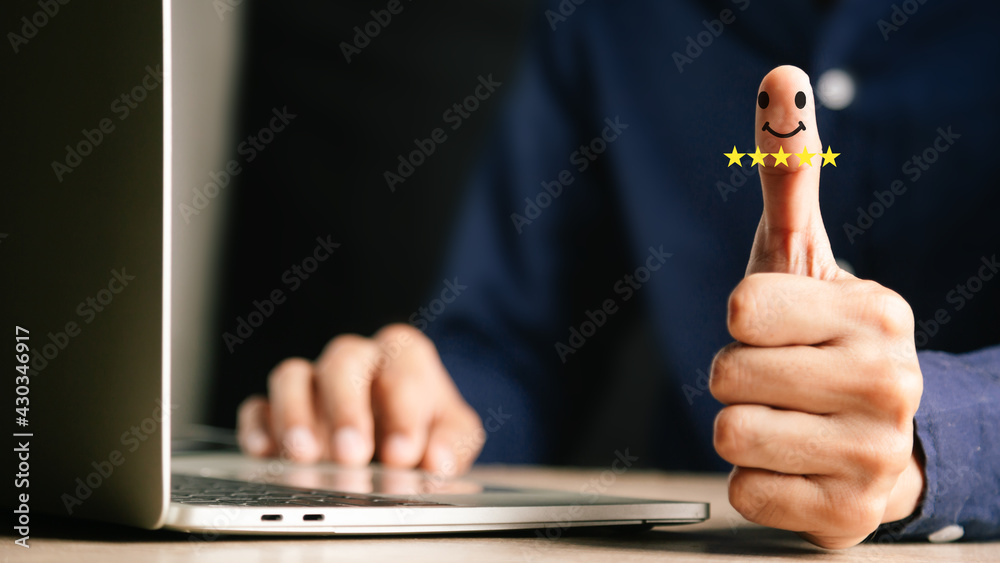 Customer service and Satisfaction concept ,Businessman are touching the ...