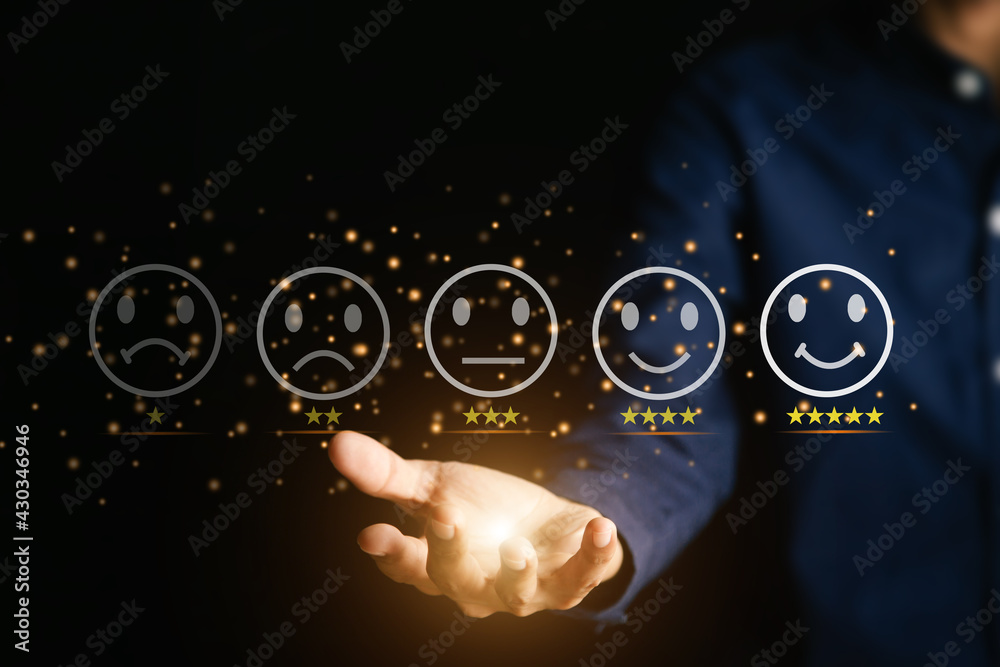 Customer service and Satisfaction concept ,Businessman are touching the ...