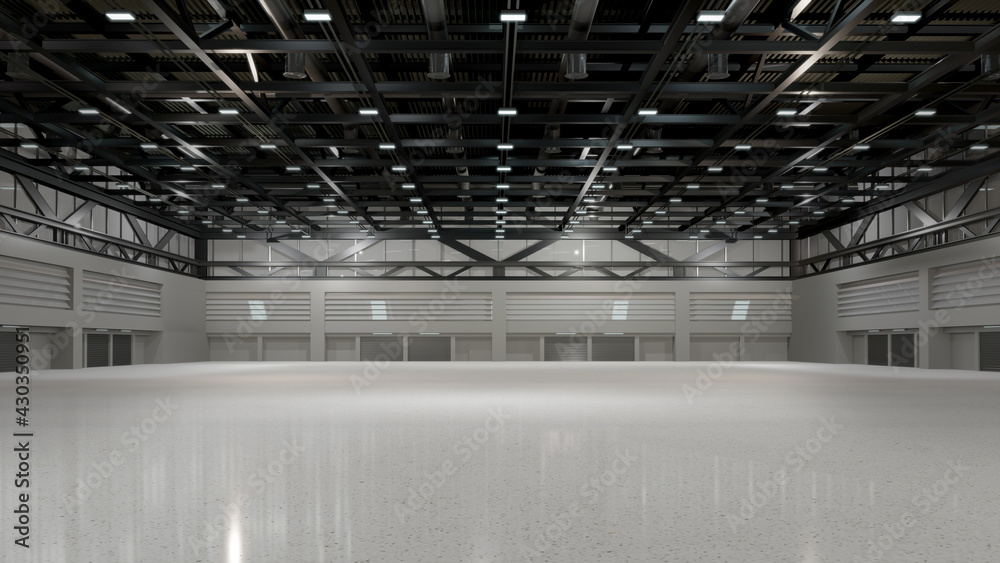 Empty exhibition center. backdrop for exhibition stands.3d render ...