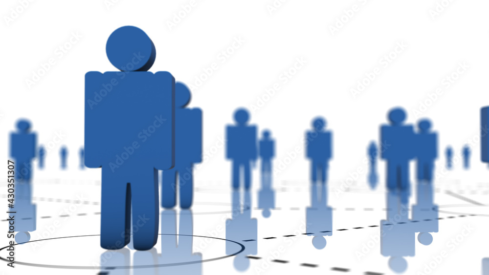 Cartoon blue group isolated on white background. Stock Illustration ...