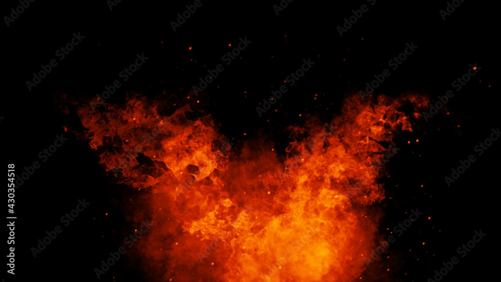 Fire on isolated background. Perfect explosion effect for decoration ...